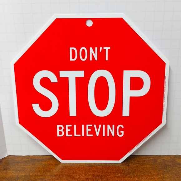 Wall Decor | Dont Stop Believing 9x9 Plastic Sign Motivation Bedroom ...